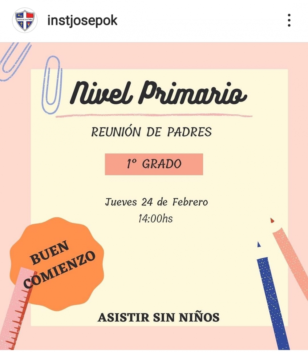 Reunión de padres de Primer grado 2022